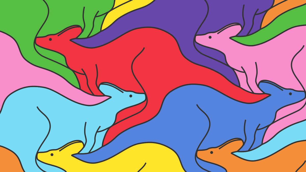 “Two Roos” by Bruce Bilney - Tiled.art